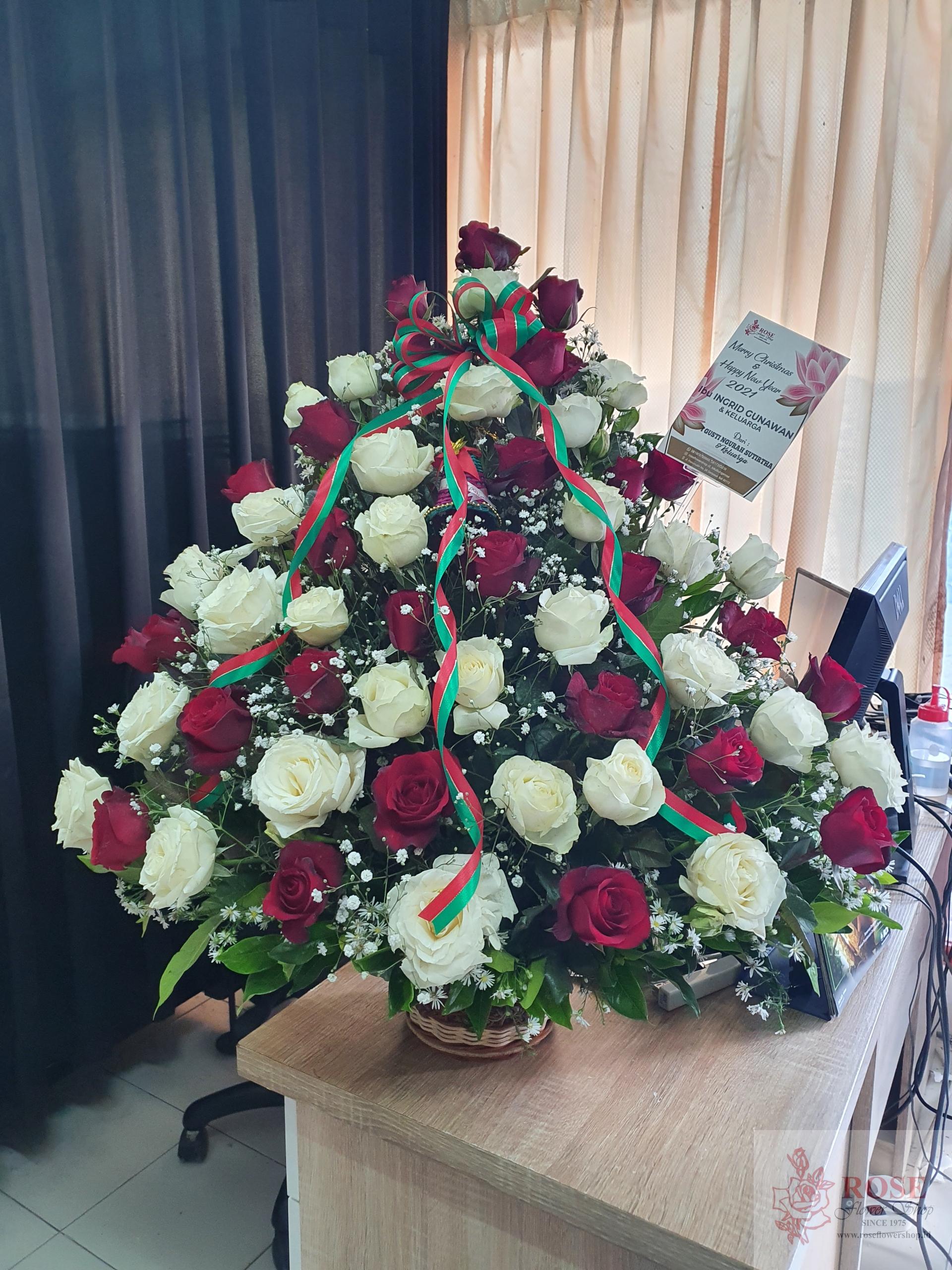 Bunga Meja Dominan Merah Putih Rose | Rose Flower Shop - Toko Bunga ...