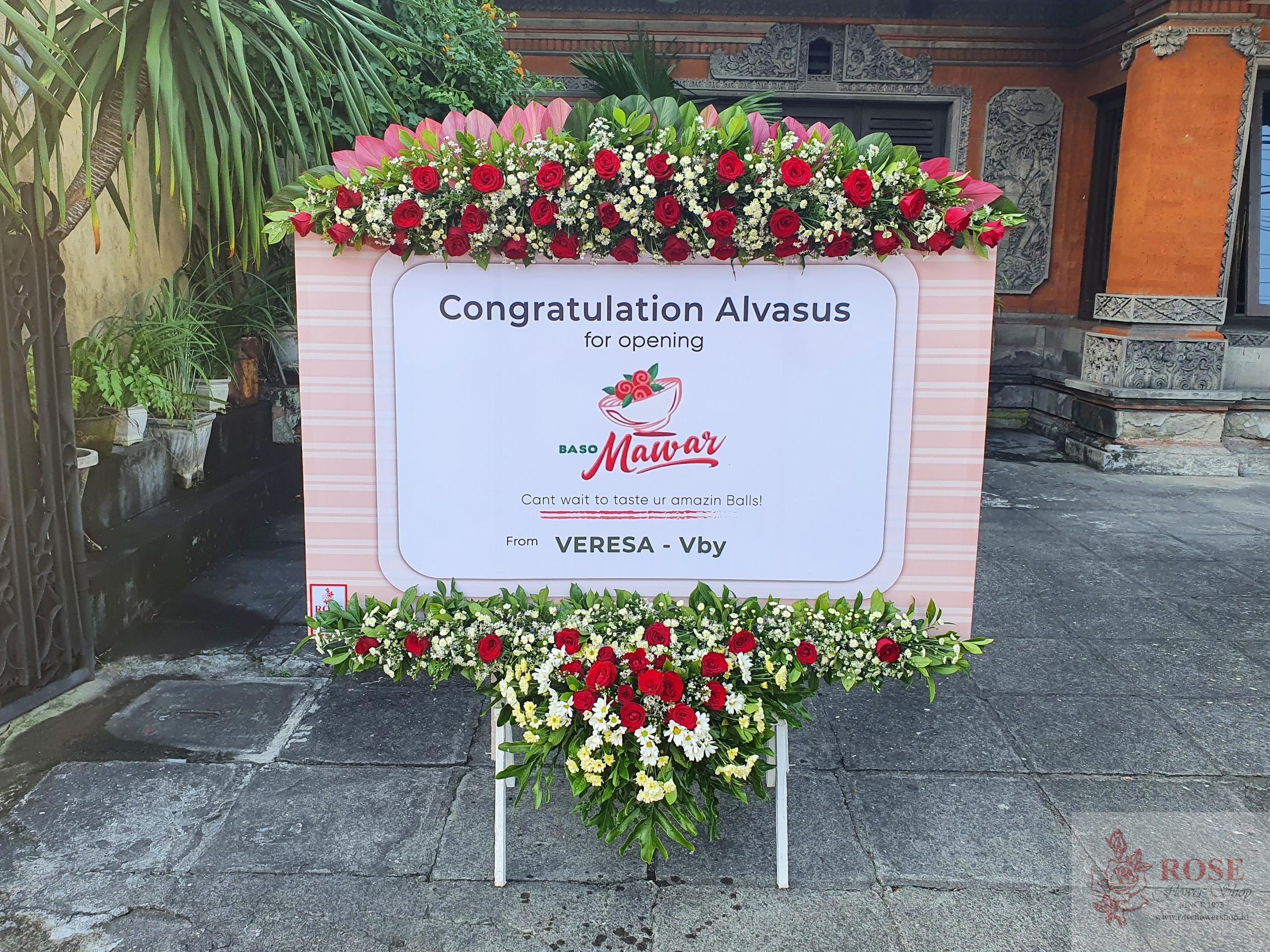 1.5×1 Papan Printing – Red White Flowers | Rose Flower Shop - Toko ...