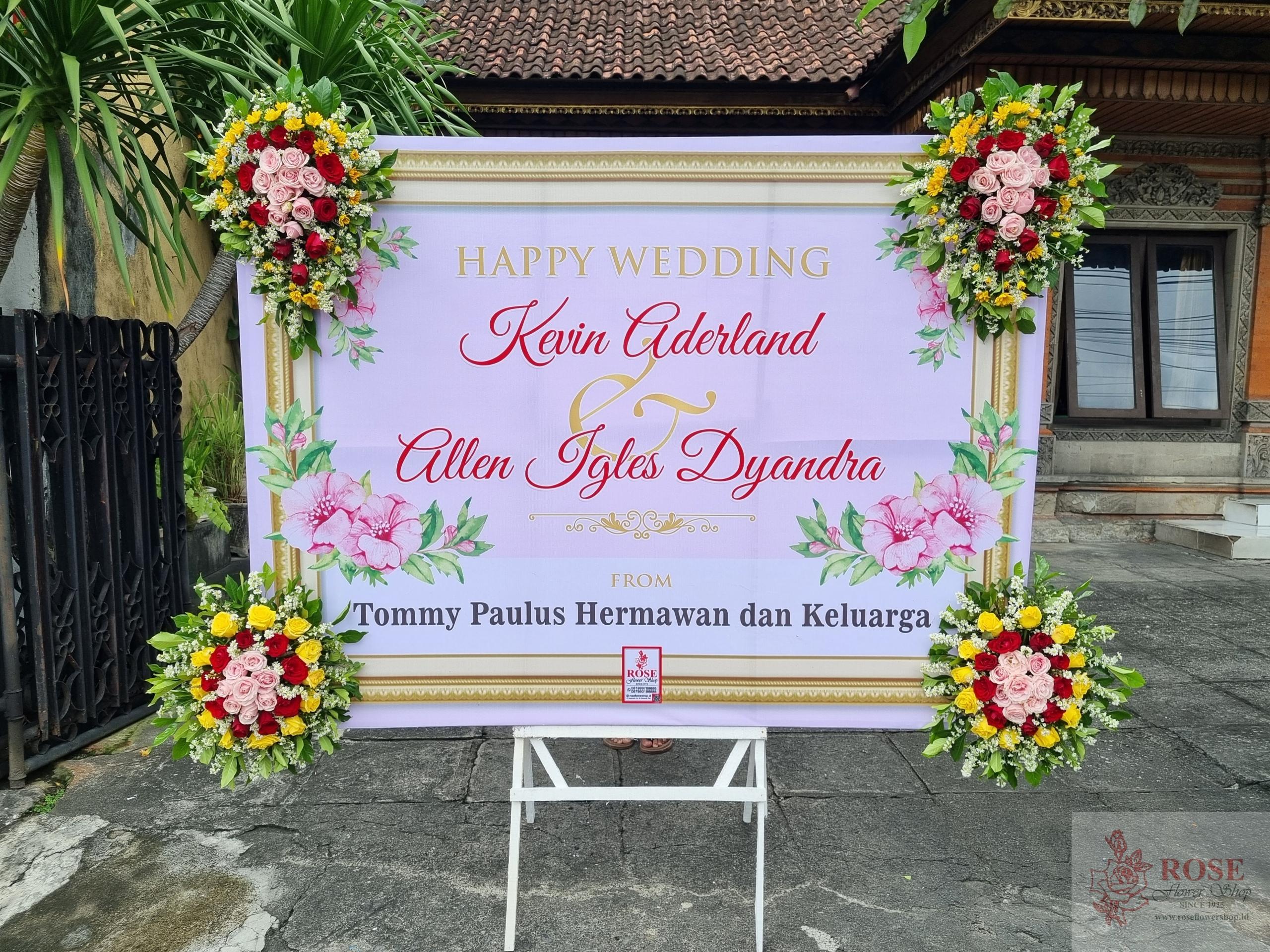 2X1.5 Printing Papan Wedding 4 titik bunga | Rose Flower Shop - Toko ...